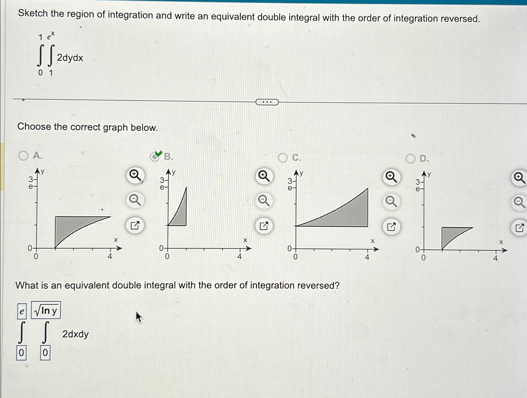Solved Sketch the region of integration and write an | Chegg.com