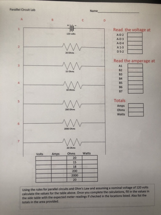 Solved Series Circuit Lab Name D * 120 Volts Read the | Chegg.com