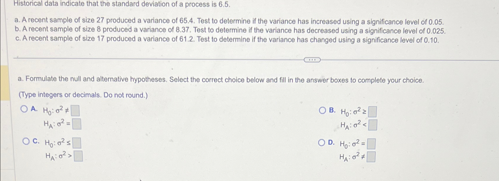Solved Historical data indicate that the standard deviation | Chegg.com