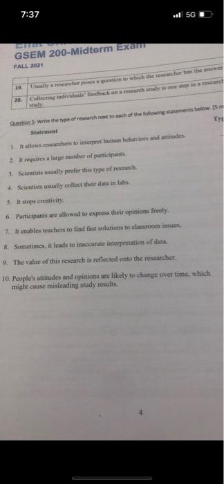 Effat University GSEM 200-Midterm Exam FALL 2021 an | Chegg.com