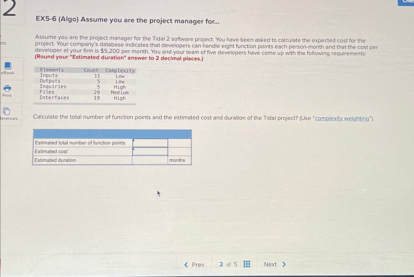 EX5-6 (Algo) ﻿Assume you are the project manager | Chegg.com