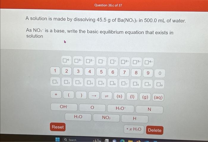Solved A solution is made by dissolving 45.5g of Ba(NO2)2 in | Chegg.com