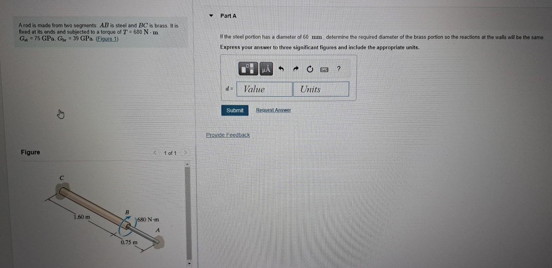 Solved A rod is made from two segments: AB is steel and BC | Chegg.com