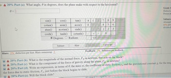 [Solved]: (5 %) Problem 19: A block of mass ( m-10.5 math