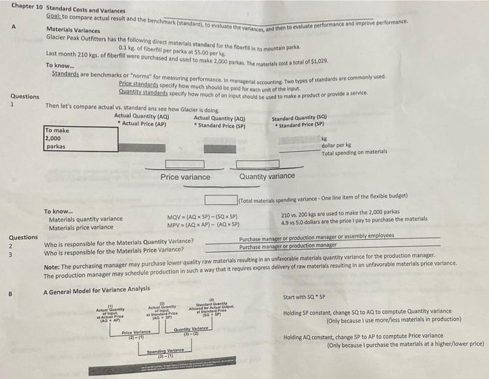 Solved apter 10 Standard Costs and Variances Materials | Chegg.com