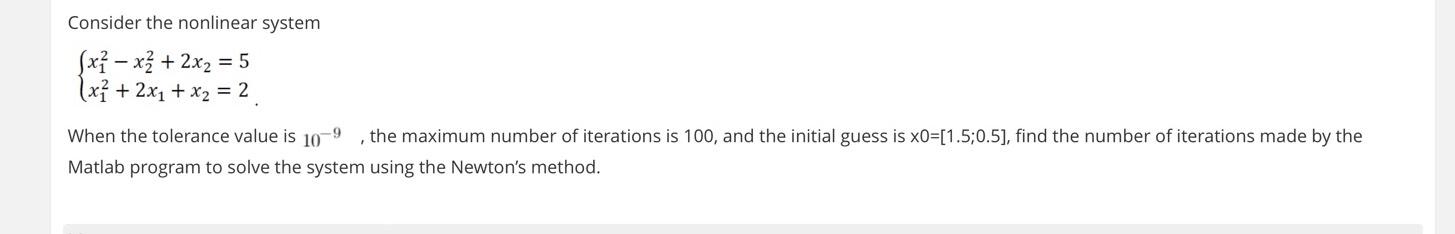 Solved Consider the nonlinear | Chegg.com