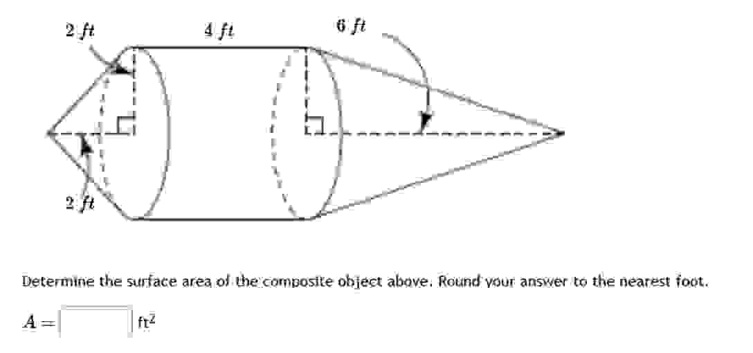 Solved Determine the surface area of the composite object | Chegg.com
