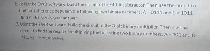 Solved 2. Using the EWB software, build the circuit of the | Chegg.com