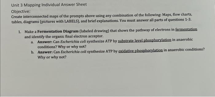 Unit 3 Mapping Individual Answer Sheet Objective: | Chegg.com