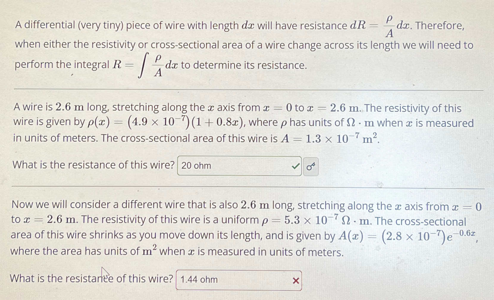 A differential (very tiny) ﻿piece of wire with length | Chegg.com