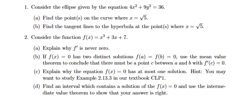 Solved Consider the ellipse given by the equation | Chegg.com
