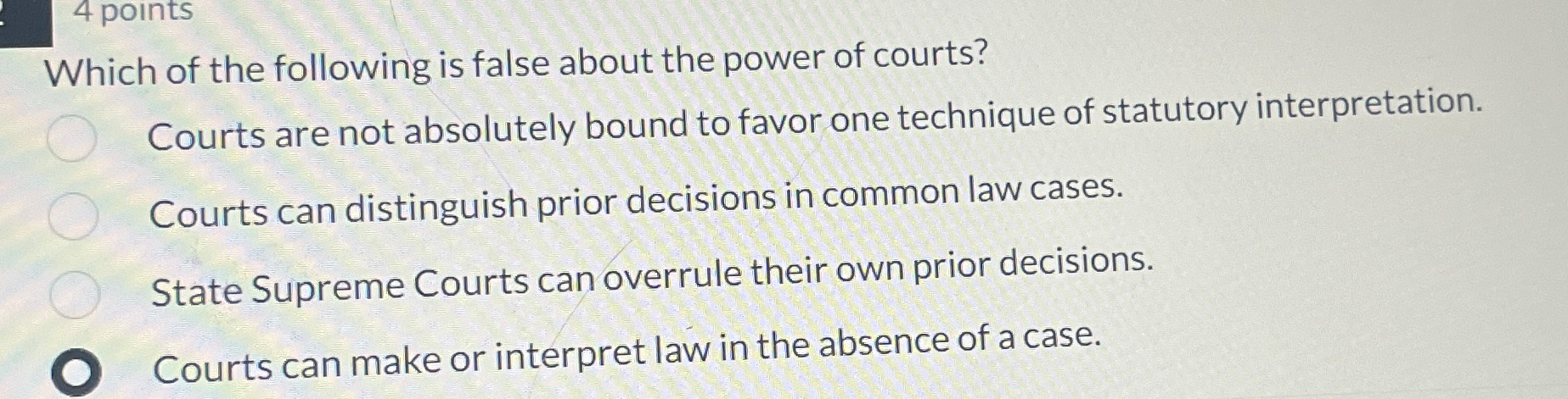 Solved 4 ﻿pointsWhich of the following is false about the | Chegg.com