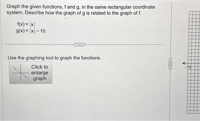 Solved Graph the given functions, f and g, in the same | Chegg.com