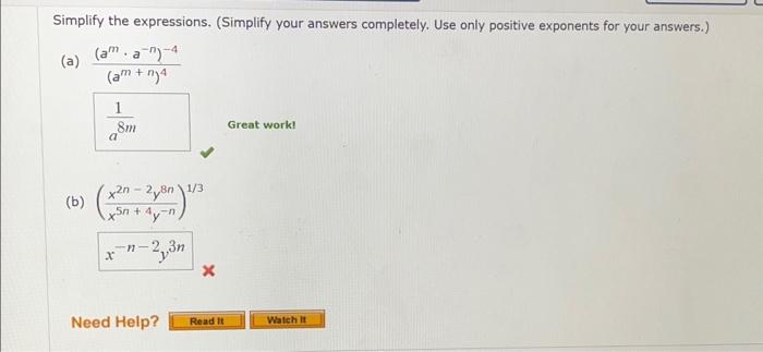 Solved Simplify the expressions. (Simplify your answers | Chegg.com