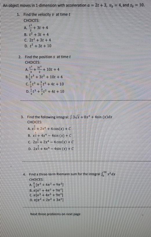 Solved (Multi-part question) Please provide an explanation | Chegg.com