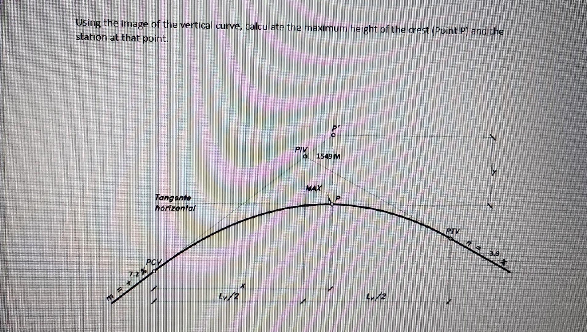 Solved Using the image of the vertical curve, calculate the | Chegg.com