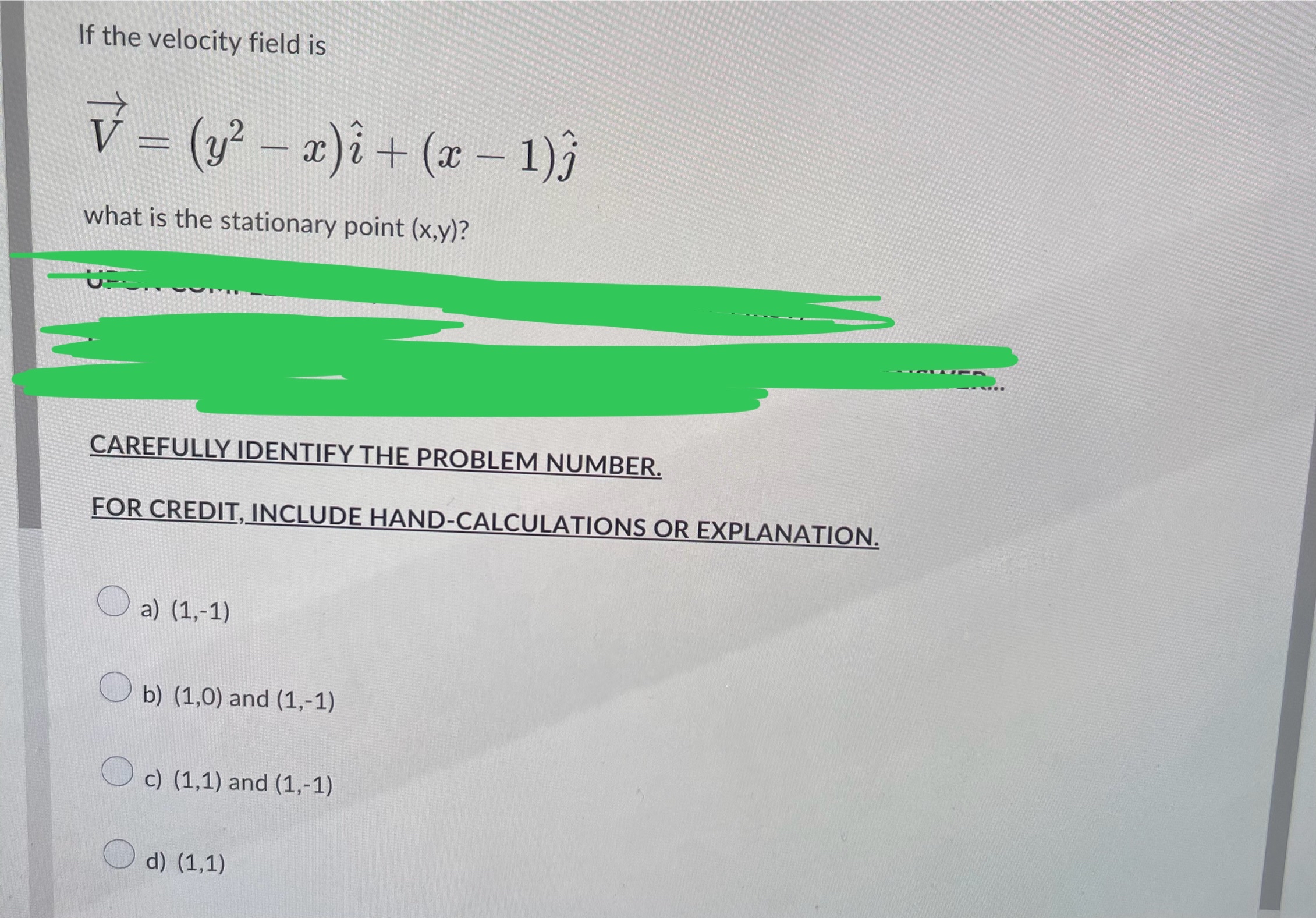 Solved If the velocity field | Chegg.com