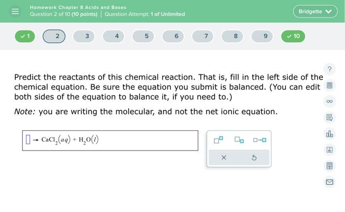 Solved Predict the reactants of this chemical reaction. That | Chegg.com