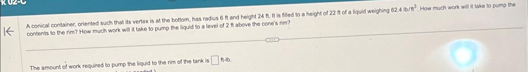 Solved A conical container, oriented such that its vertex is | Chegg.com