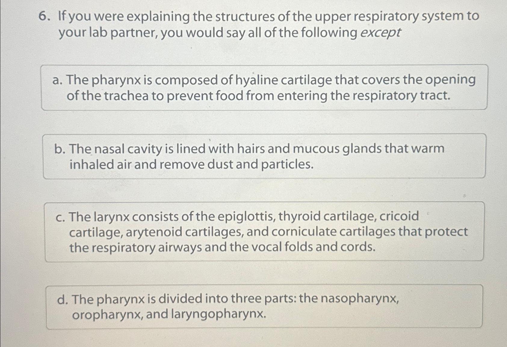 Solved If you were explaining the structures of the upper | Chegg.com