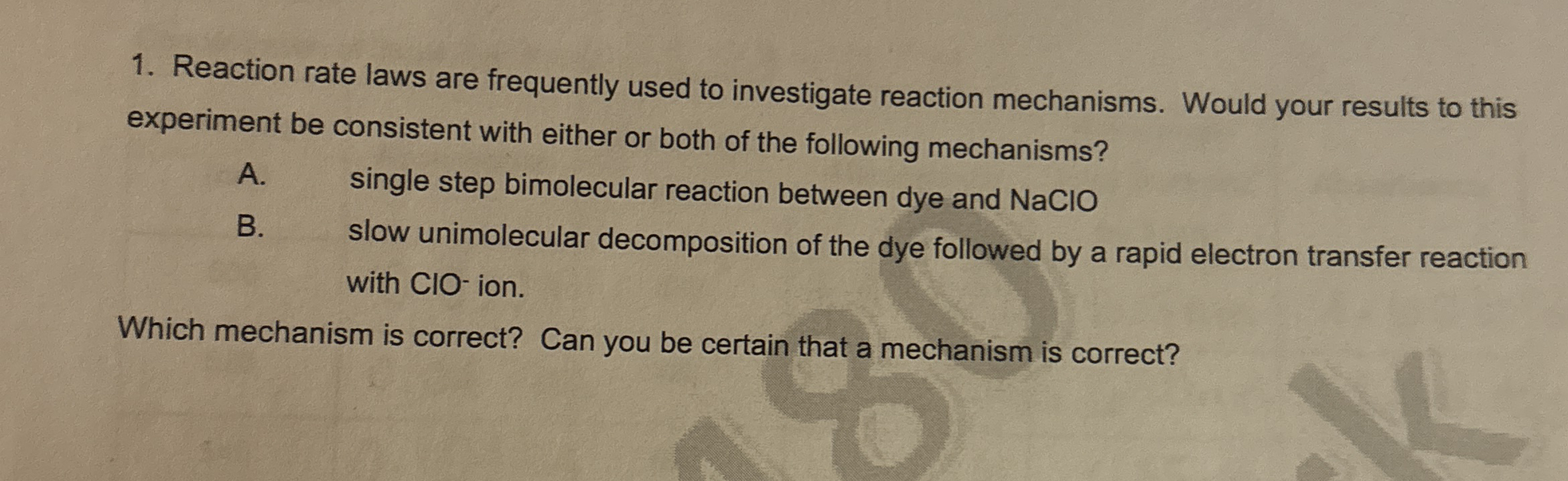 Solved Reaction rate laws are frequently used to investigate | Chegg.com