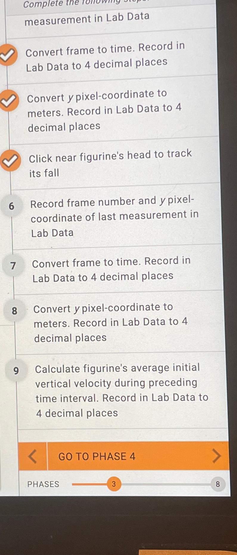 Solved measurement in Lab DataConvert frame to time. Record | Chegg.com
