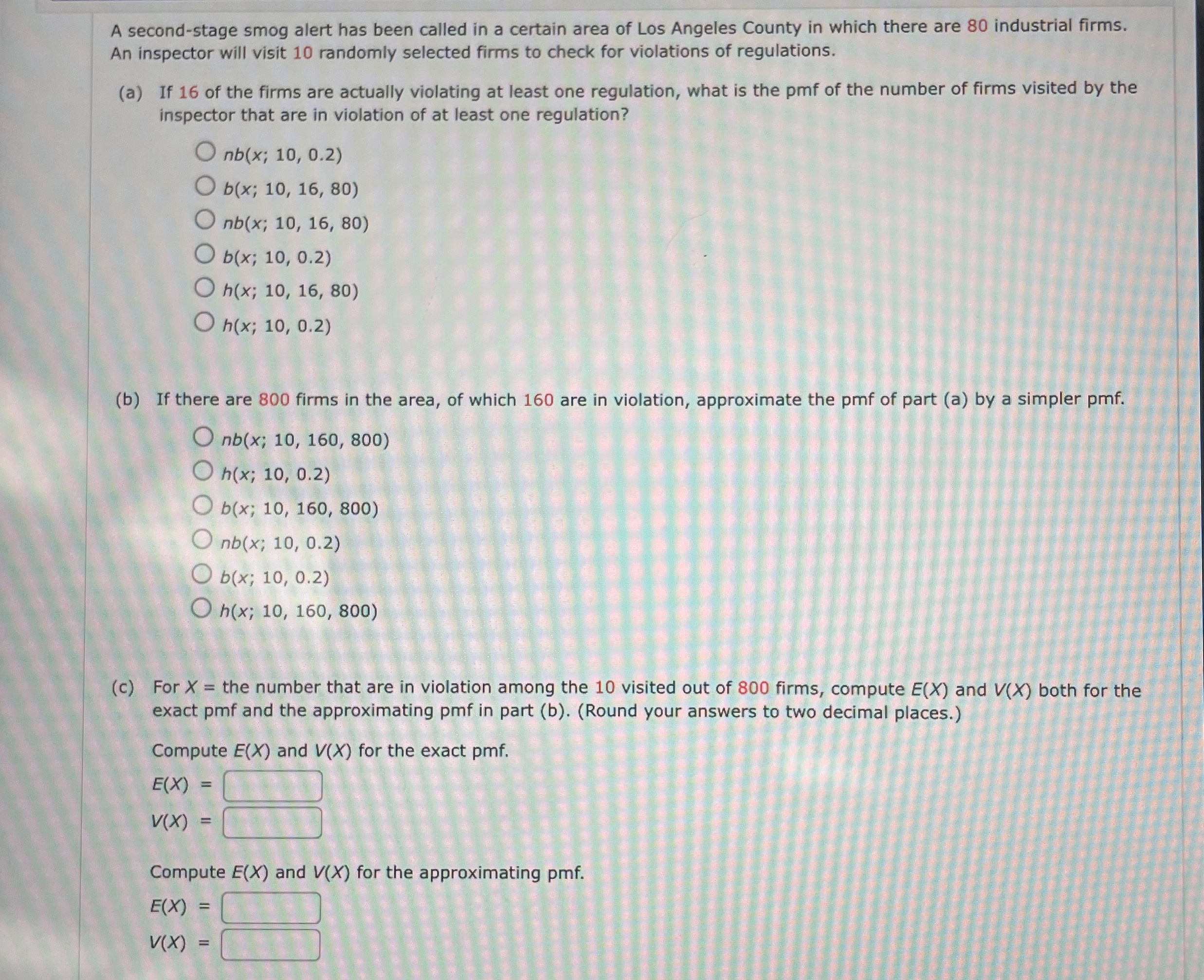 Solved A second-stage smog alert has been called in a | Chegg.com