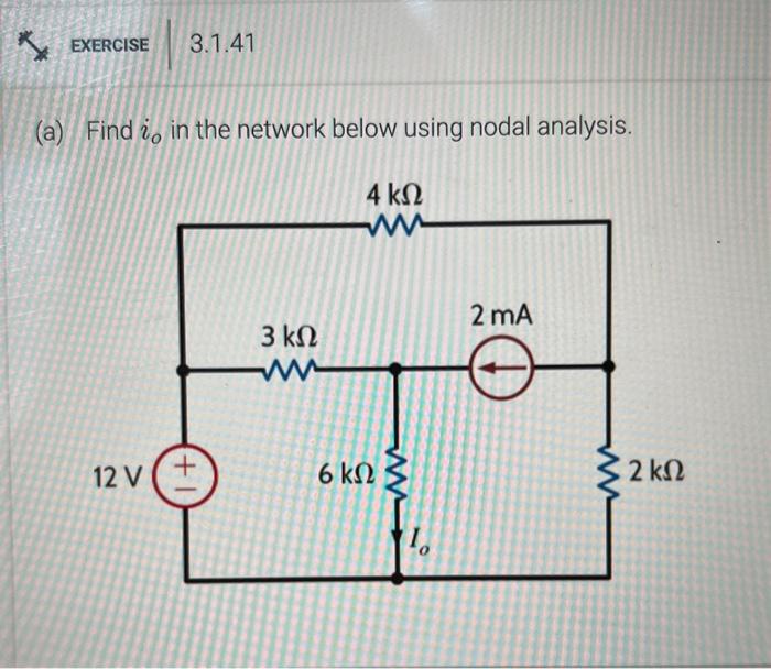 Solved (a) Find io in the network below using nodal | Chegg.com