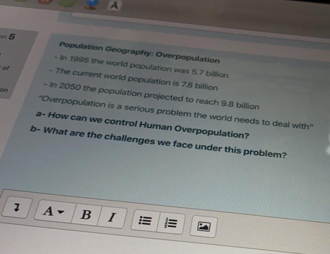 Solved А on 5 or on Population Geography: Overpopulation In | Chegg.com