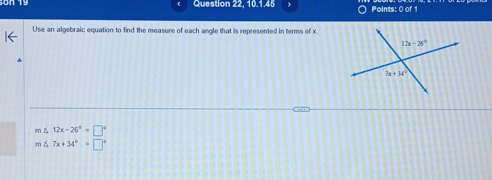 Solved Use an algebraic equation to find the measure of each | Chegg.com