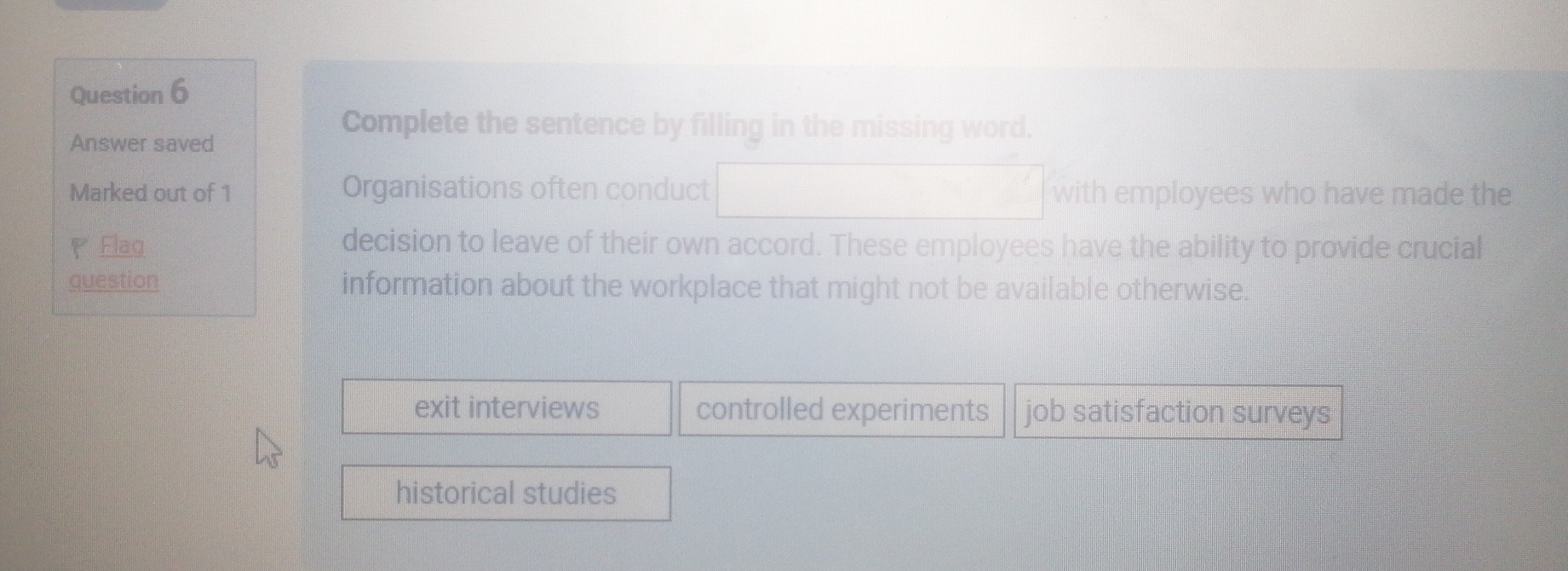 Solved Question 6Answer savedMarked out of 1P Flag | Chegg.com