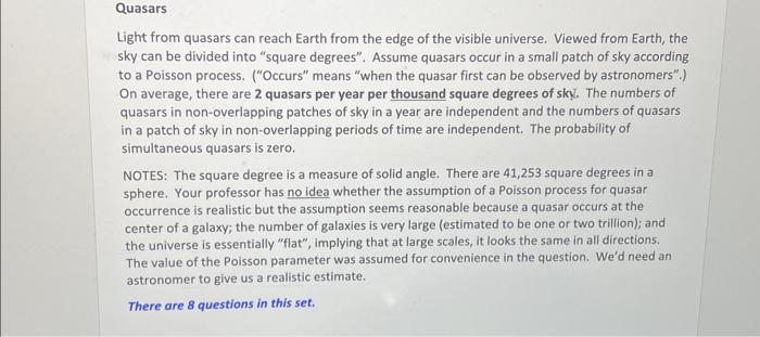 Solved Light from quasars can reach Earth from the edge of | Chegg.com