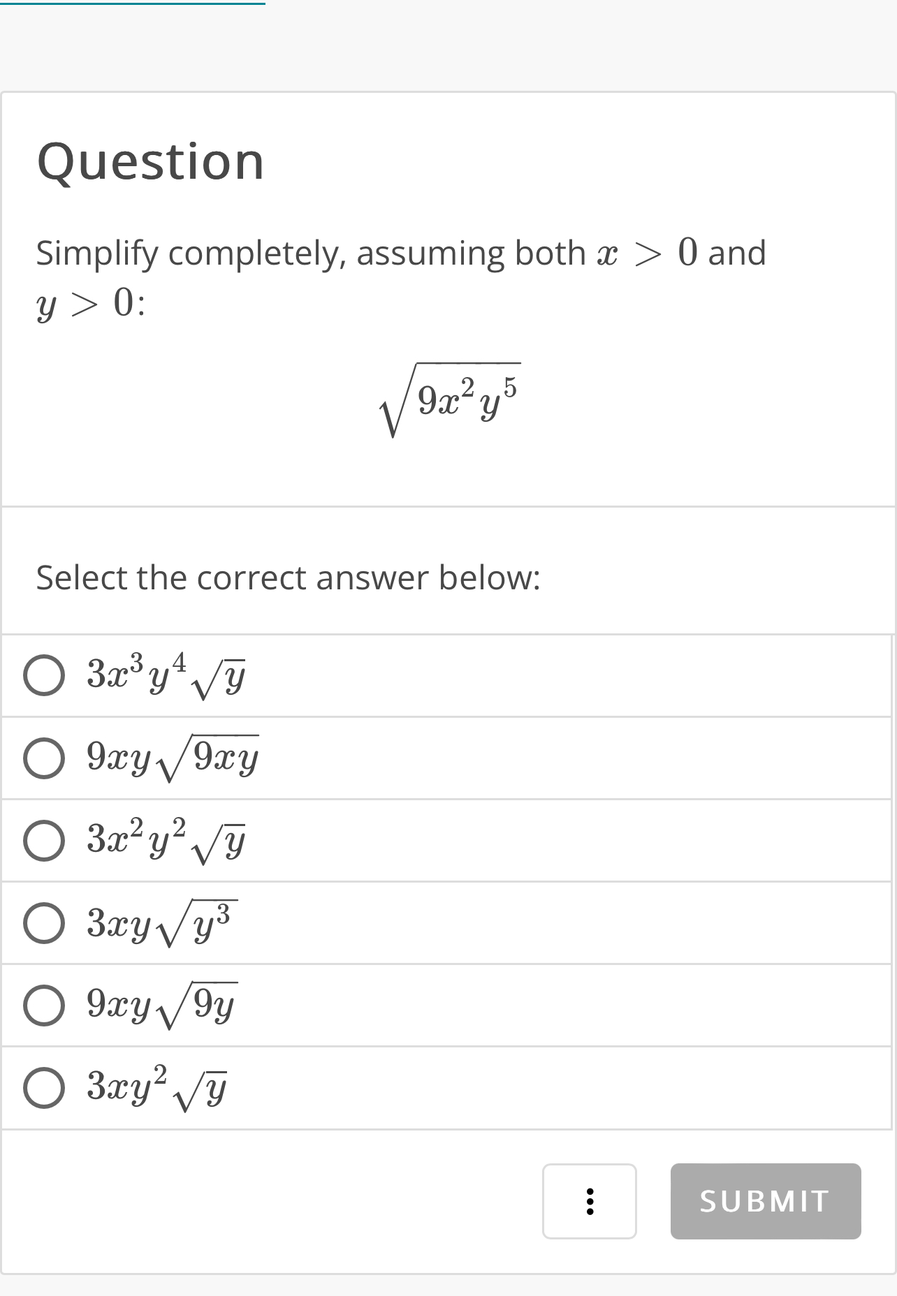 Solved QuestionSimplify completely, assuming both x>0 ﻿and | Chegg.com