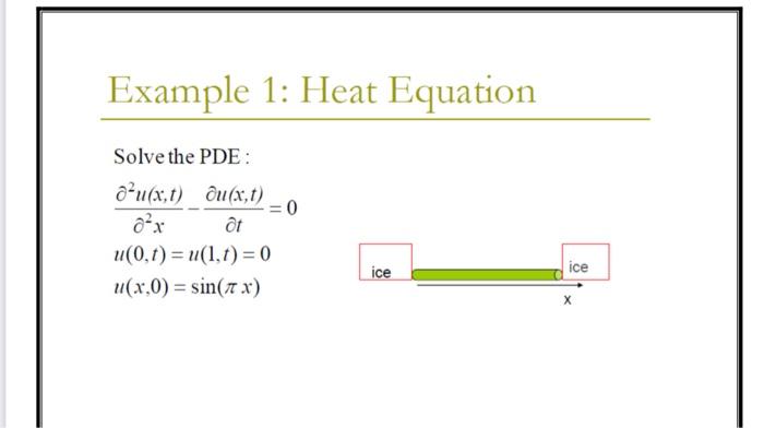 Solved Example 1: Heat Equation 0 Solve the PDE: 0-1(x,t) | Chegg.com