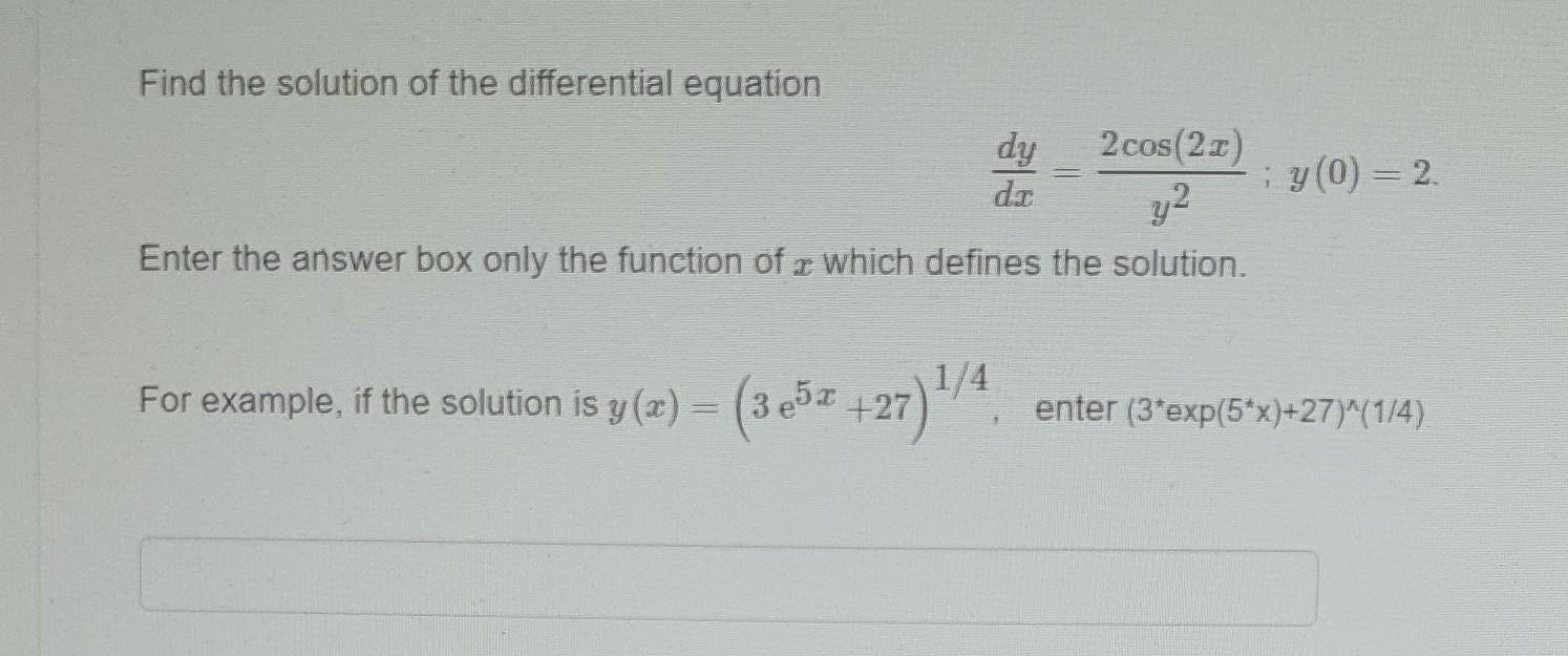 Solved Find the solution of the differential equation | Chegg.com