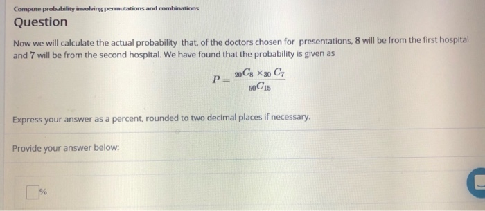 Solved Compute probability involving permutationes and | Chegg.com