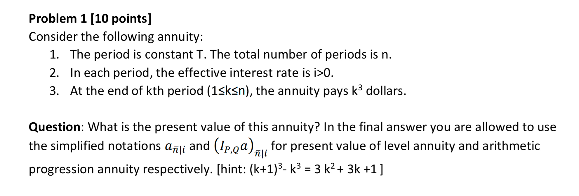 Solved Problem 1 [10 ﻿points]Consider the following | Chegg.com