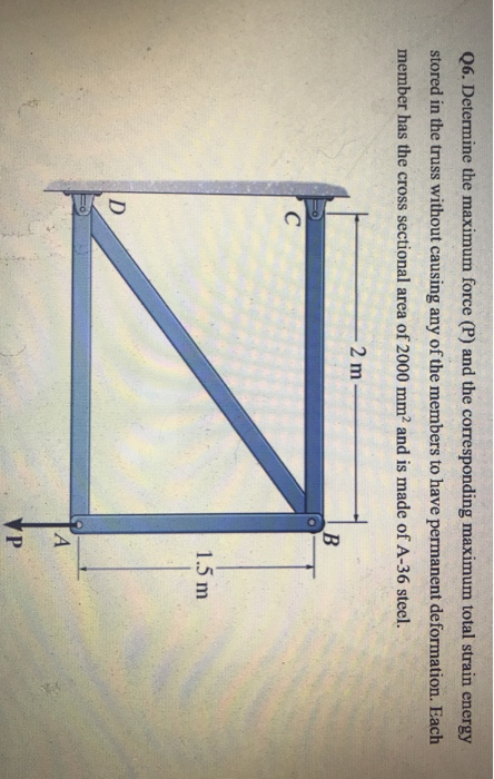 Solved Q6 Determine The Maximum Force P And The