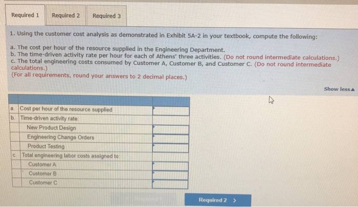 Solved Problem 5A-5 (Algo) Time-Driven Activity-Based | Chegg.com