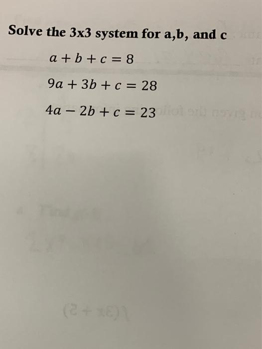 Solved need help use 3x3 method agelbra 2 use three | Chegg.com