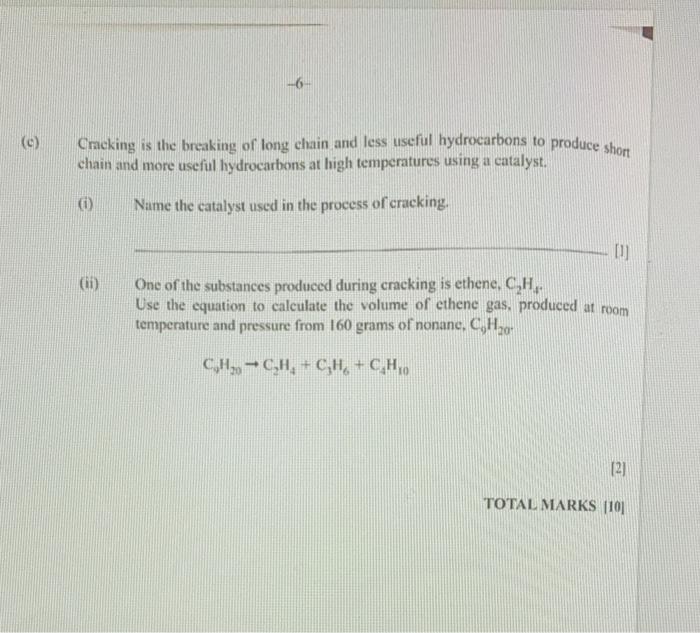 Solved (0) Cracking is the breaking of long chain and less | Chegg.com