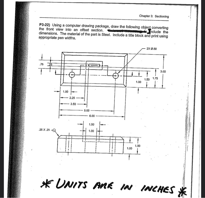 Solved Draw using autocad. Create an orthographic | Chegg.com