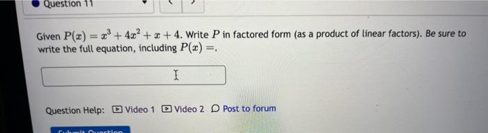 Solved Write the equation for a polynomial of least degree | Chegg.com