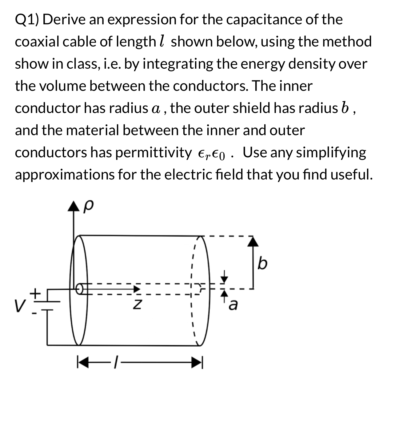 Solved Q1 ﻿derive An Expression For The Capacitance Of The