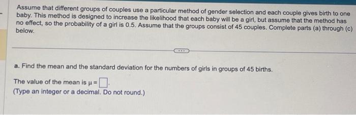 Solved Assume that different groups of couples use a | Chegg.com