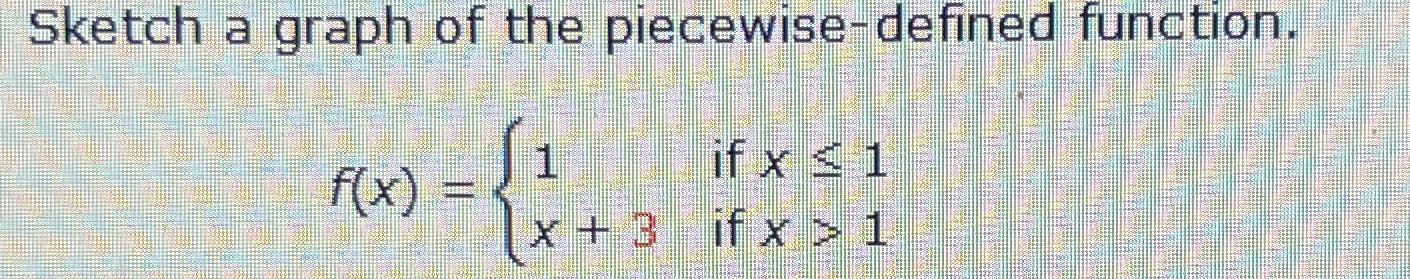 Solved Sketch a graph of the piecewise-defined | Chegg.com