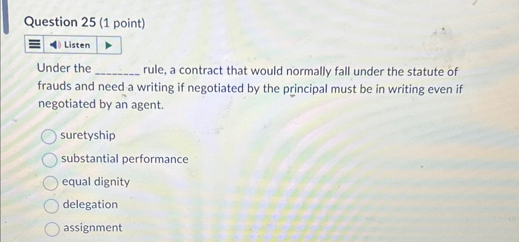 Solved Question 25 (1 ﻿point)Under the rule, a contract that | Chegg.com