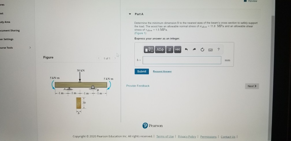 Solved Review ores ext Part A udy Area Determine the minimum | Chegg.com