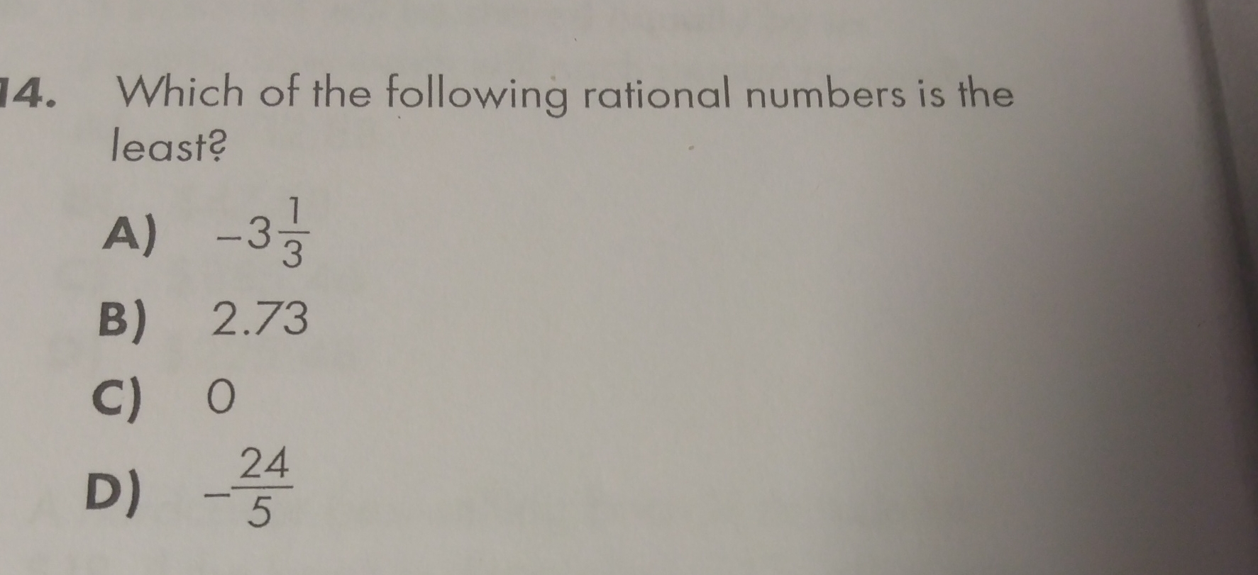 Solved Which of the following rational numbers is the | Chegg.com