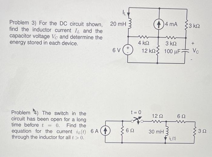 Solved Problem 3) For the DC circuit shown, find the | Chegg.com